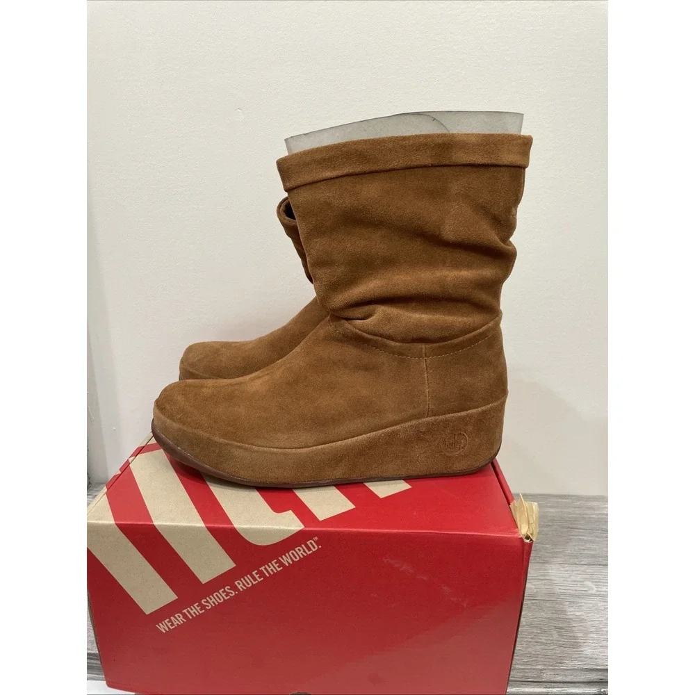 Sugar | Shoes | Fit Flop Crush Boot Brown Sugar Suede Womens 9m Wobble ...